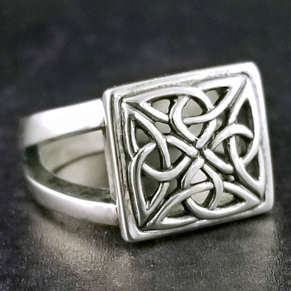 square celtic knot ring