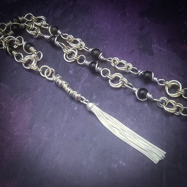 MITIKI, CONVERSION CHAIN, Sterling and Black Onyx with Flogger Pendant ...
