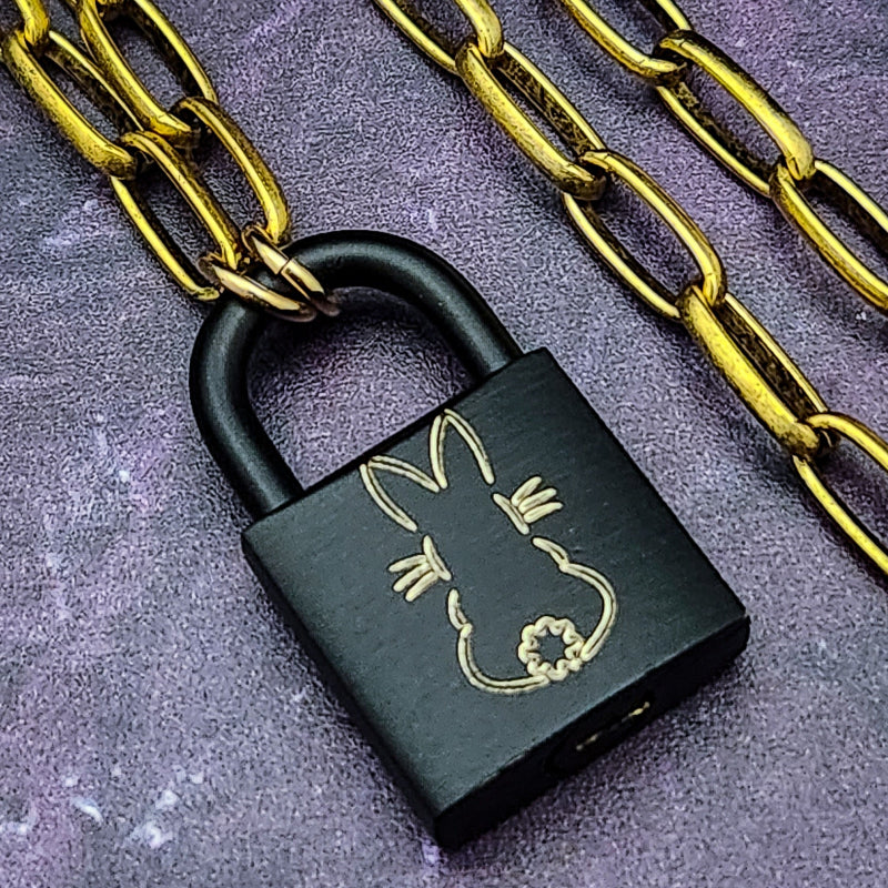 BUNNY BUTT Engraved Locks {Matte Black} – MY SECRET HEART STUDIOS