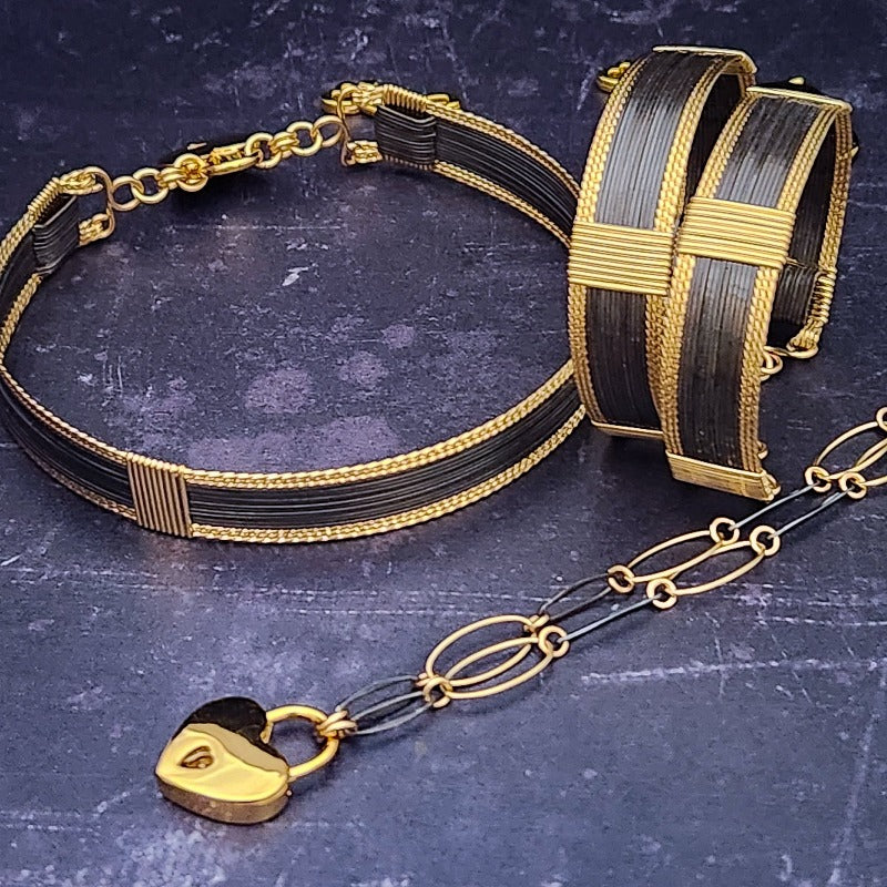 SET- AMARI Collar, Handcuff Bracelets & FREE Opulent Conversion Chain ...