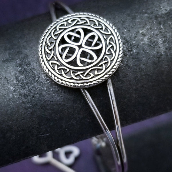 Celtic Good Luck Medallion Cuff, Sterling Silver Cuff – MY SECRET HEART ...
