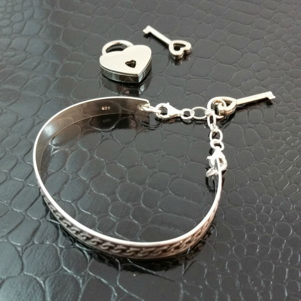DONOVAN Dominant's Key Keeper Cuff, Sterling – MY SECRET HEART STUDIOS